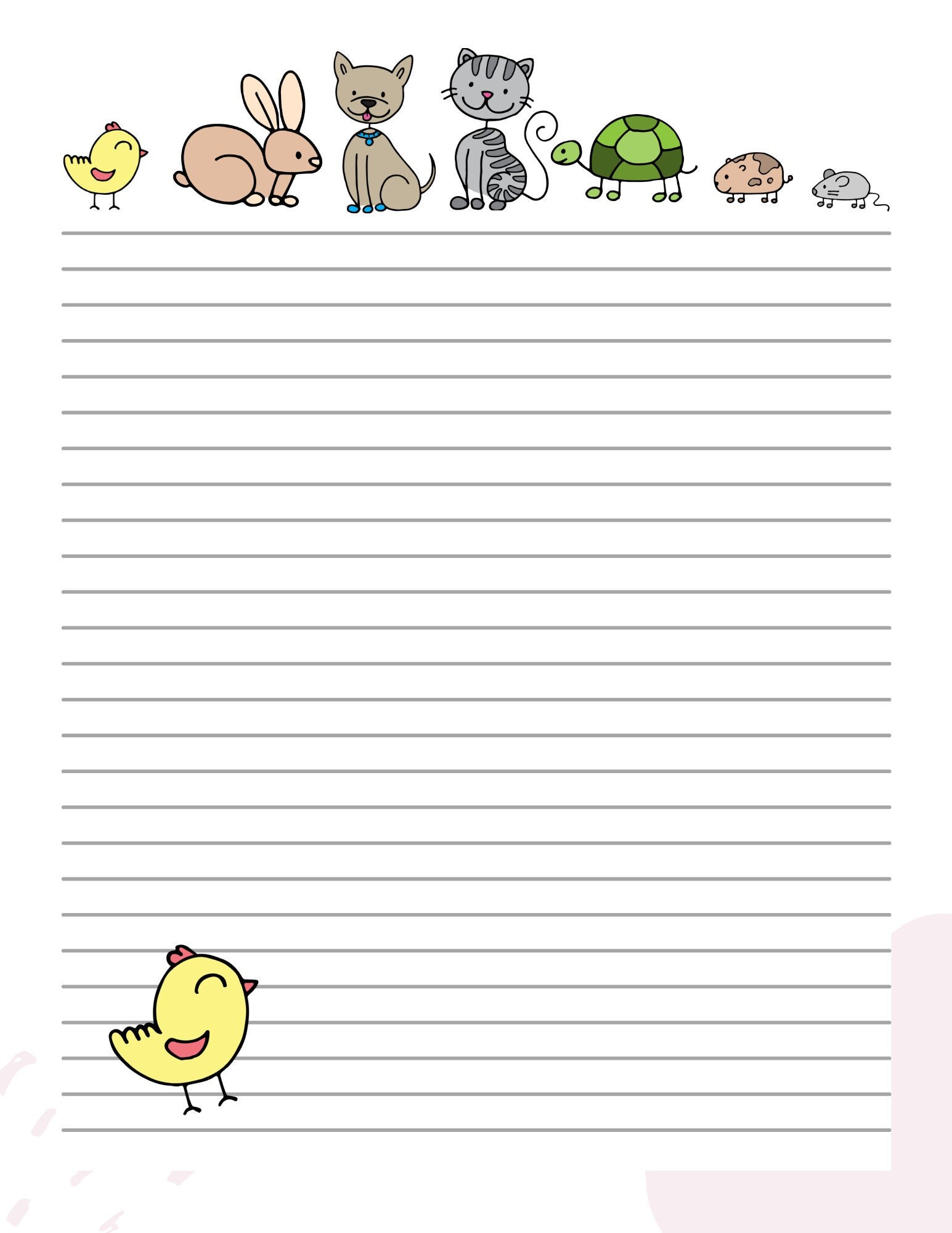 Pets Letter Template Digital Download - Pet Stationery - Cute ...