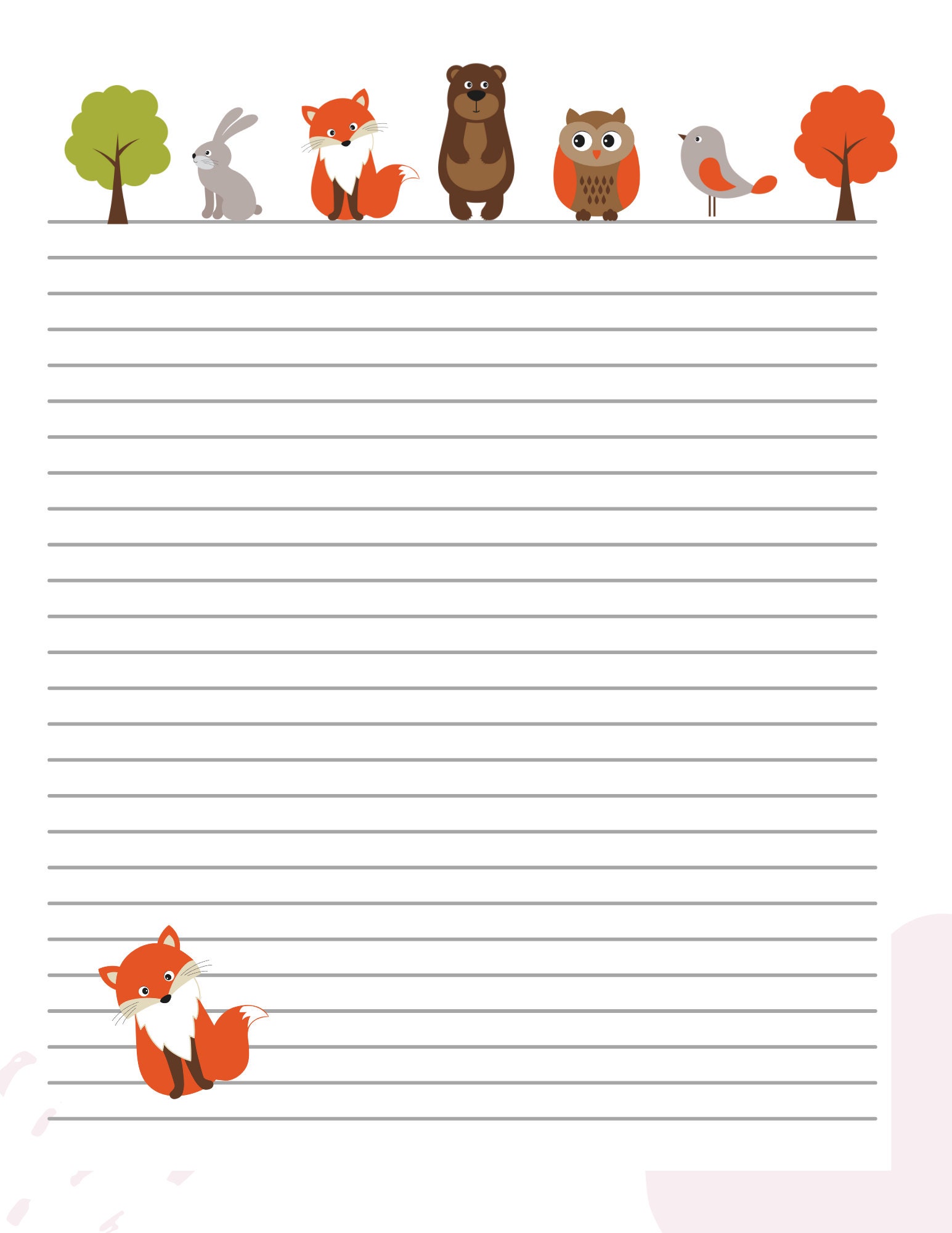 Animal Writing Paper