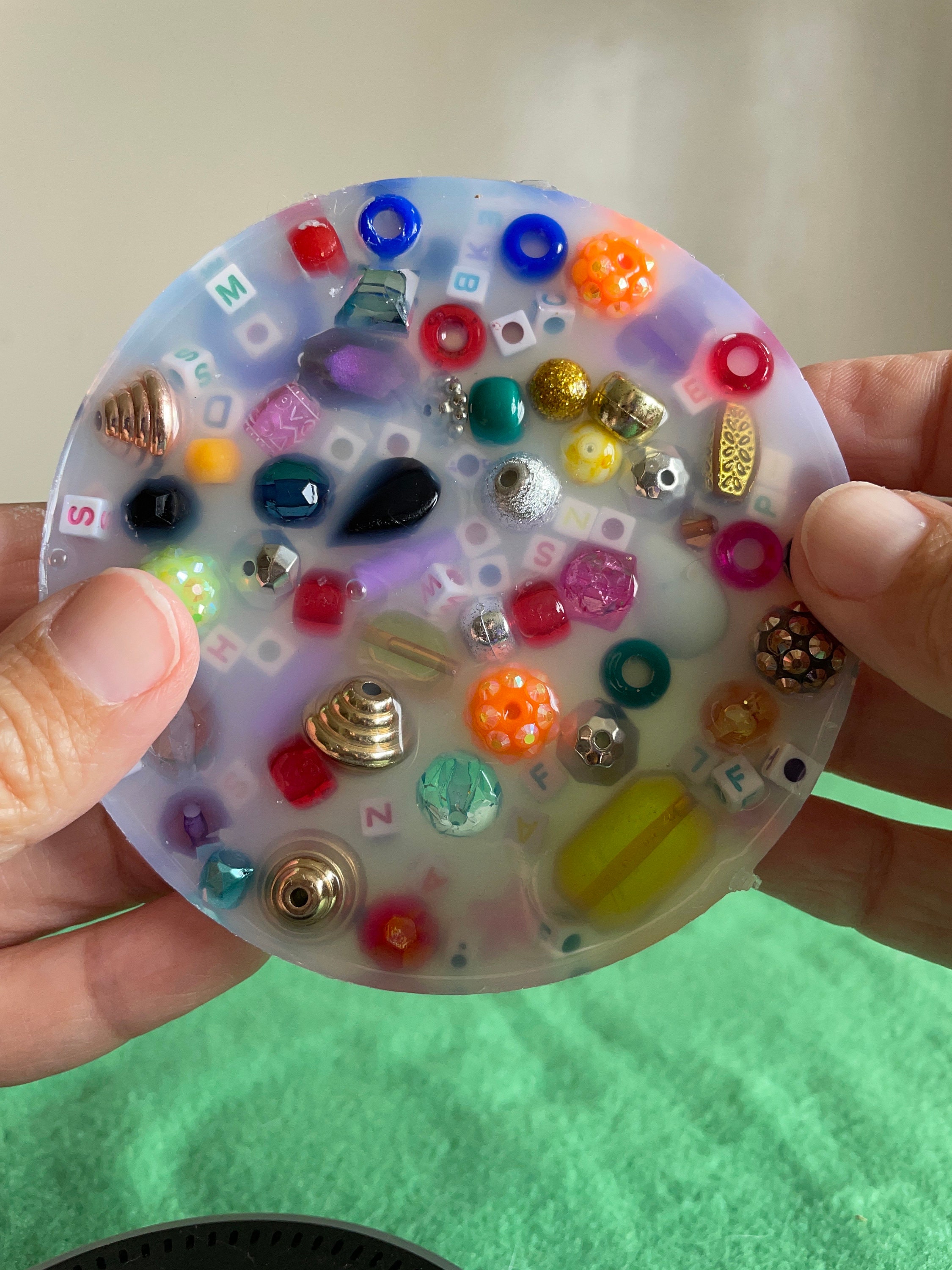 Set of 8 Circle Picky Pads Made From Silicone Rubber and Beads for ...