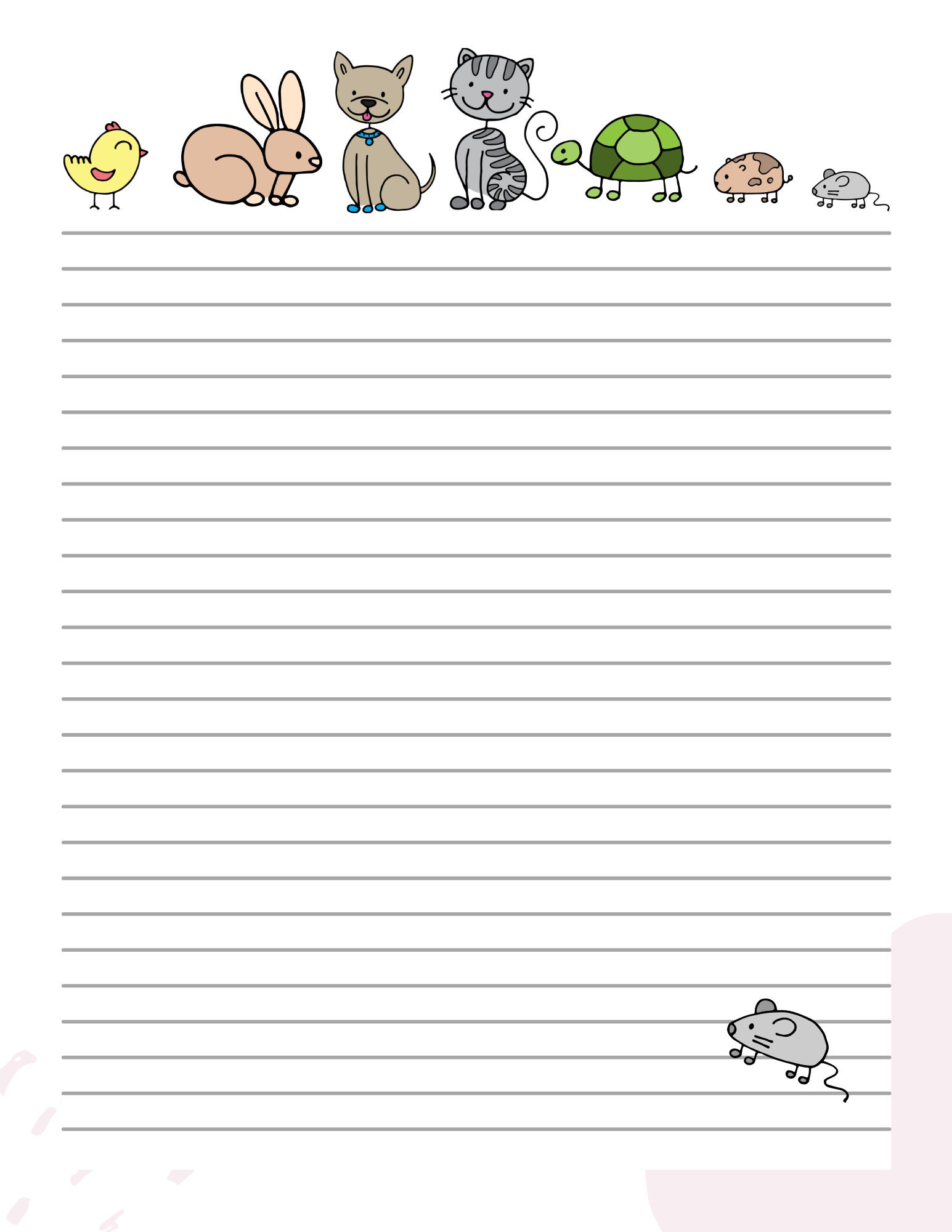 Pets Letter Template Digital Download - Pet Stationery - Cute ...