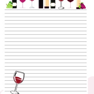Wine Letter Template Digital Download - Cute Stationery - Wine Bottle ...