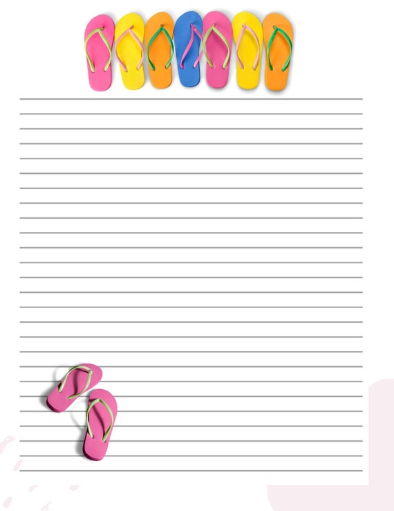 Summer Letter Template Digital Download Cute Stationery | Etsy