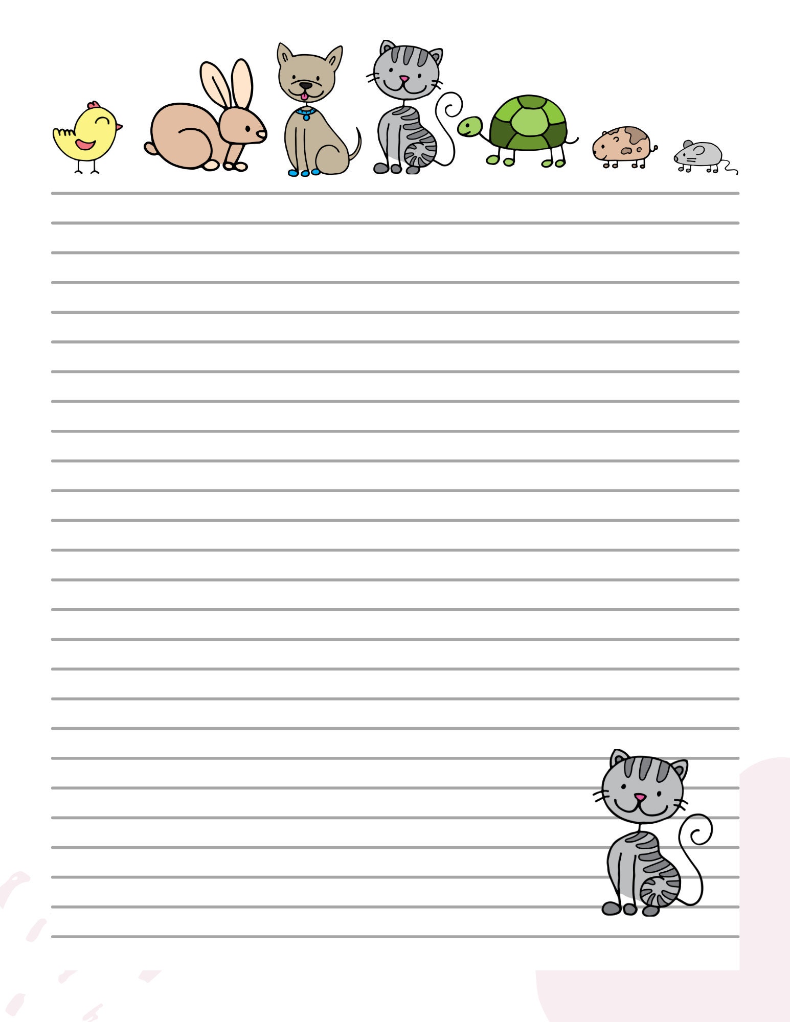 Pets Letter Template Digital Download - Pet Stationery - Cute ...