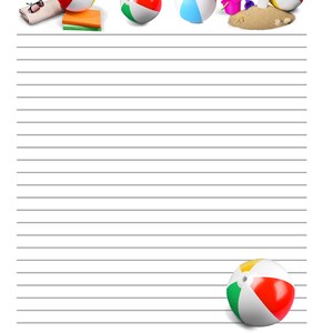 Summer Letter Template Digital Download - Cute Stationery - Beach ...