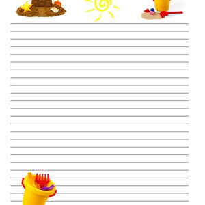 Summer Letter Template Digital Download - Cute Stationery - Beach ...