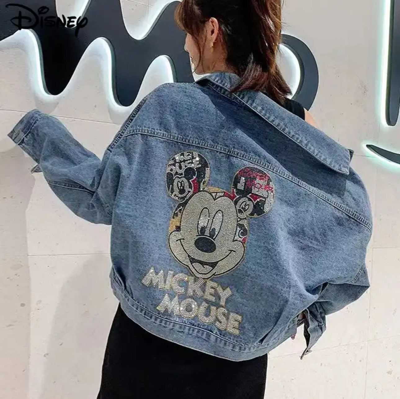 Mickey Mouse Denim Jacket - Etsy