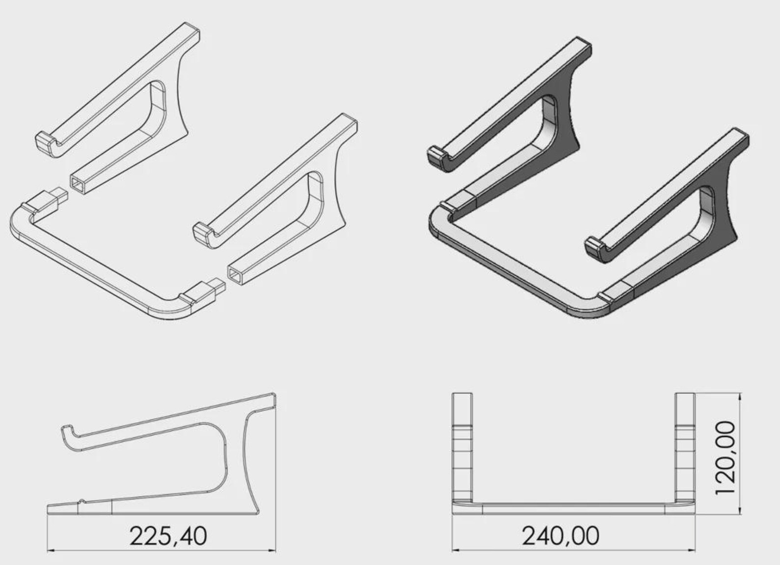 Minimal Laptop Stand | Modern Desk Support | 3D Printed | for Laptops ...