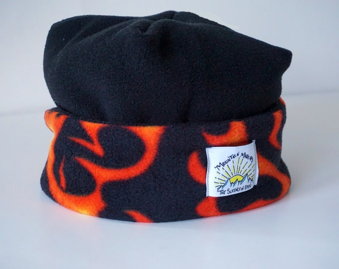 NEW! 2023 Flames / Fire and Black 4 Point Fleece Beanie for Skiing ...