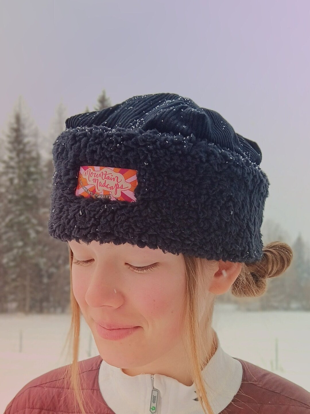 Super Cozy Black Corduroy and Black Sherpa Soft Retro Fleece 4 Point ...