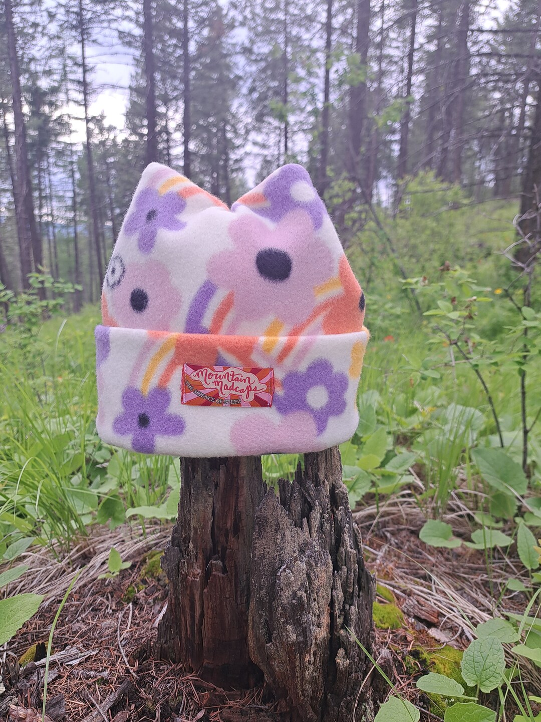 New! Botanical Super Cozy and Soft Retro Fleece 4 Point Beanie Perfect ...