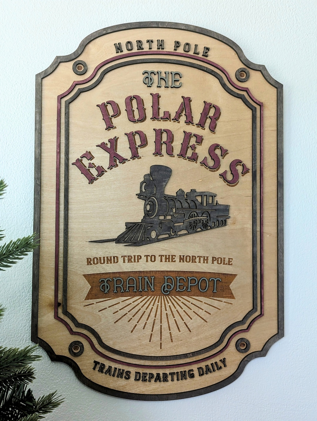 The Polar Express Train Depot Sign Layered Vintage Style - Etsy
