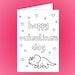 Valentine's Day Cards - ANIMAL THEMED - Printable Valentine's Coloring ...