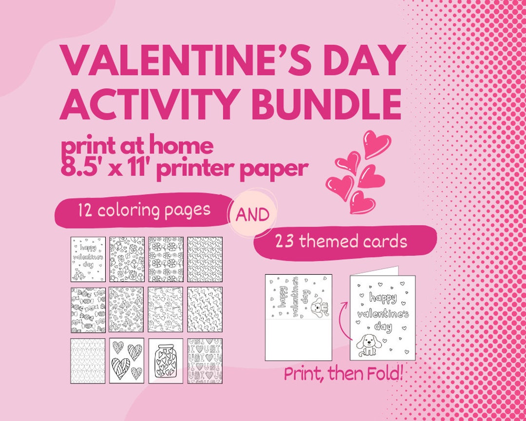 Valentine's Day Coloring Pages and Valentine's Day Cards, Printable ...