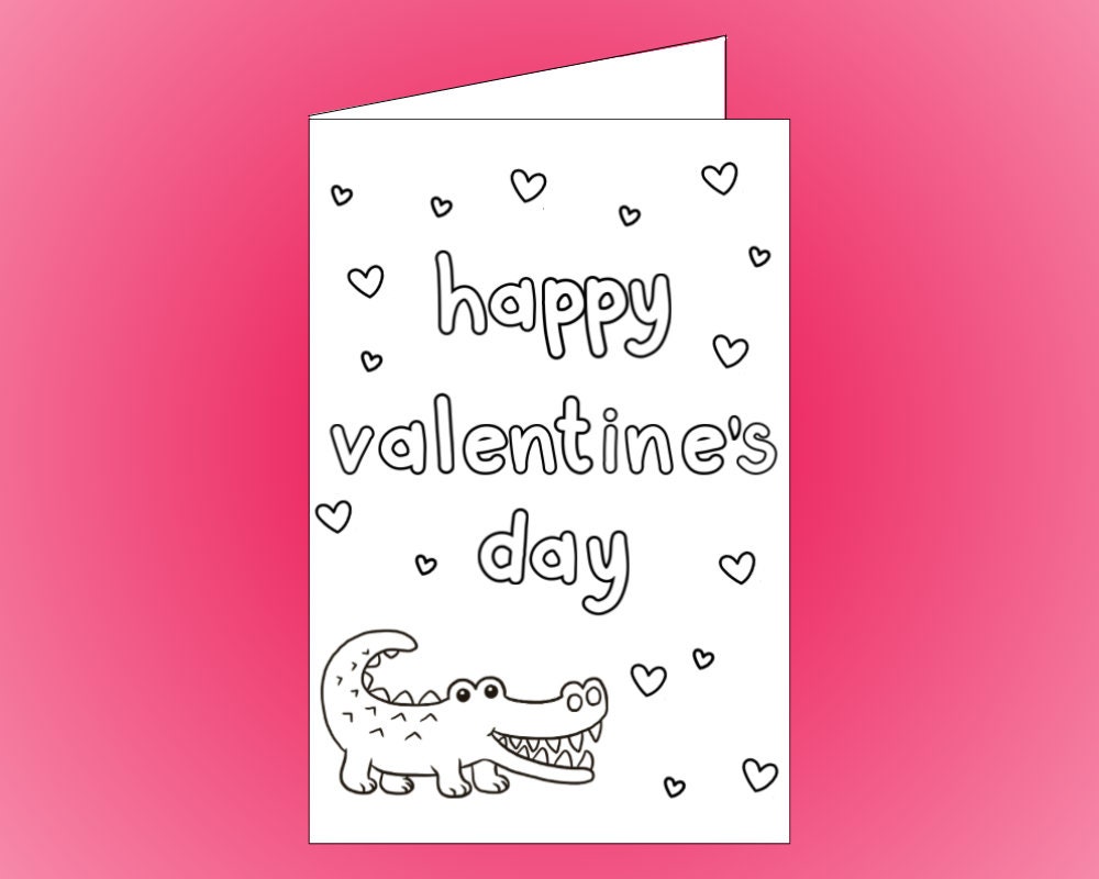 Valentine's Day Cards - ANIMAL THEMED - Printable Valentine's Coloring ...
