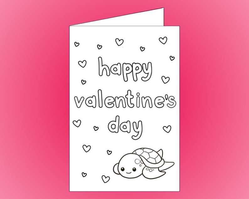 Valentine's Day Cards - ANIMAL THEMED - Printable Valentine's Coloring ...