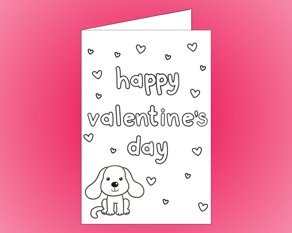 Valentine's Day Cards - ANIMAL THEMED - Printable Valentine's Coloring ...