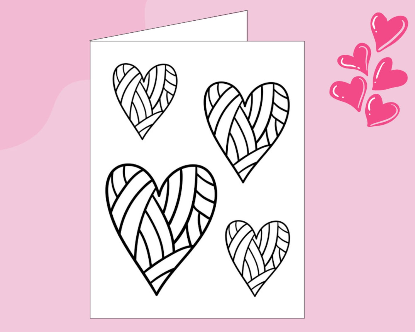 Valentine's Day Cards Coloring Pages - Printable Activity (PDF Digital ...