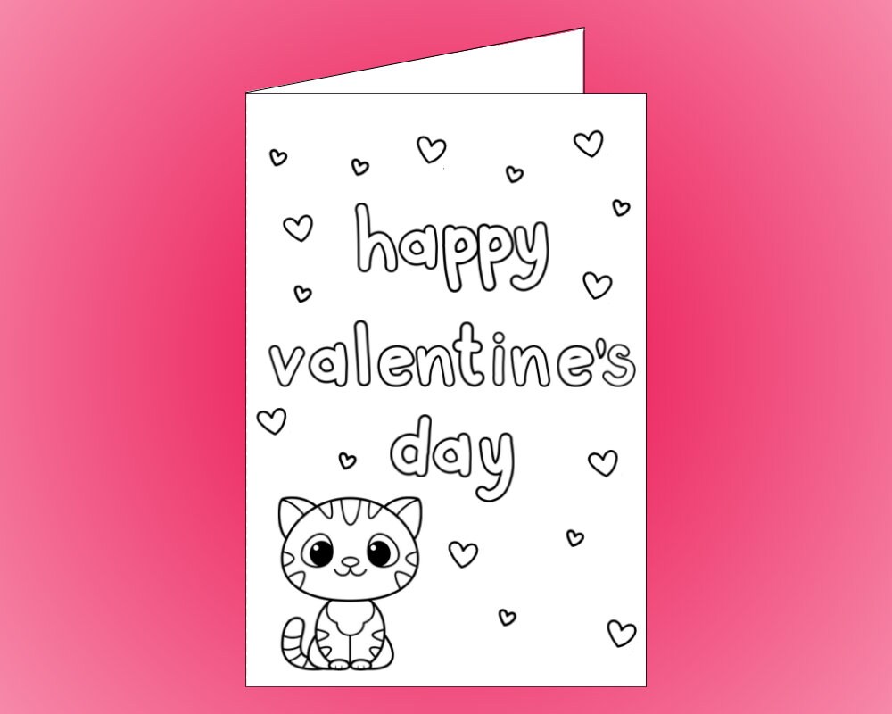 Valentine's Day Cards - ANIMAL THEMED - Printable Valentine's Coloring ...