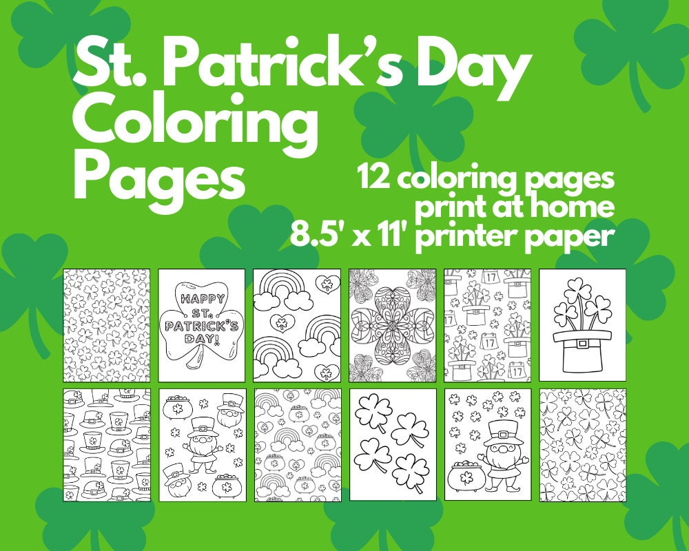 St Patrick's Day Coloring Pages, Printable St Patrick's Coloring, Color ...