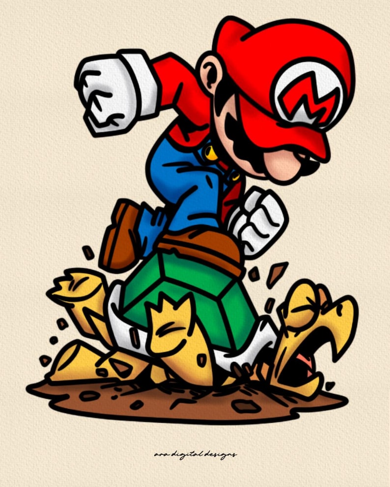 20 Super Mario Bros Flash Tattoos Stamps Procreate Tattoo Stamps ...