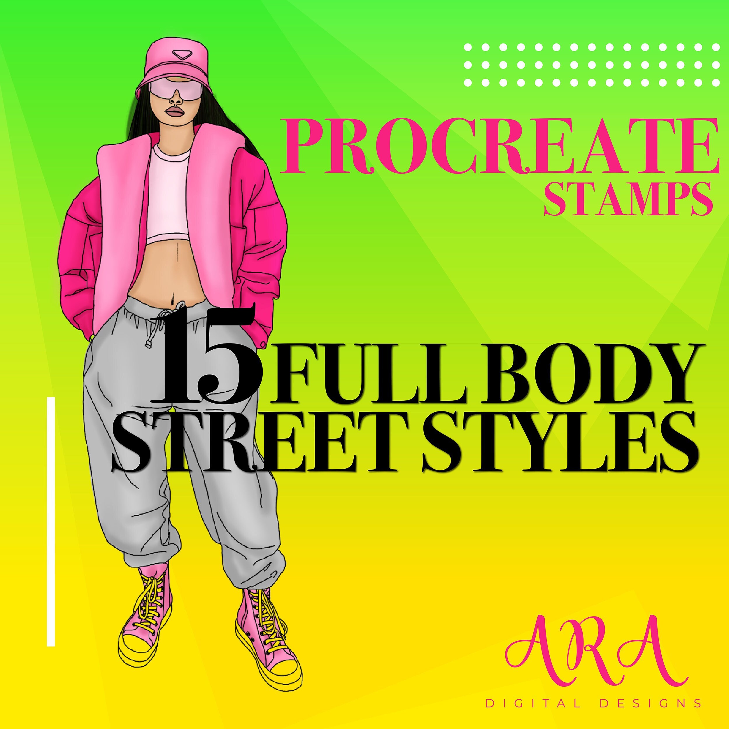 Procreate Full Body Street Style Outfits Stamps Procreate - Etsy