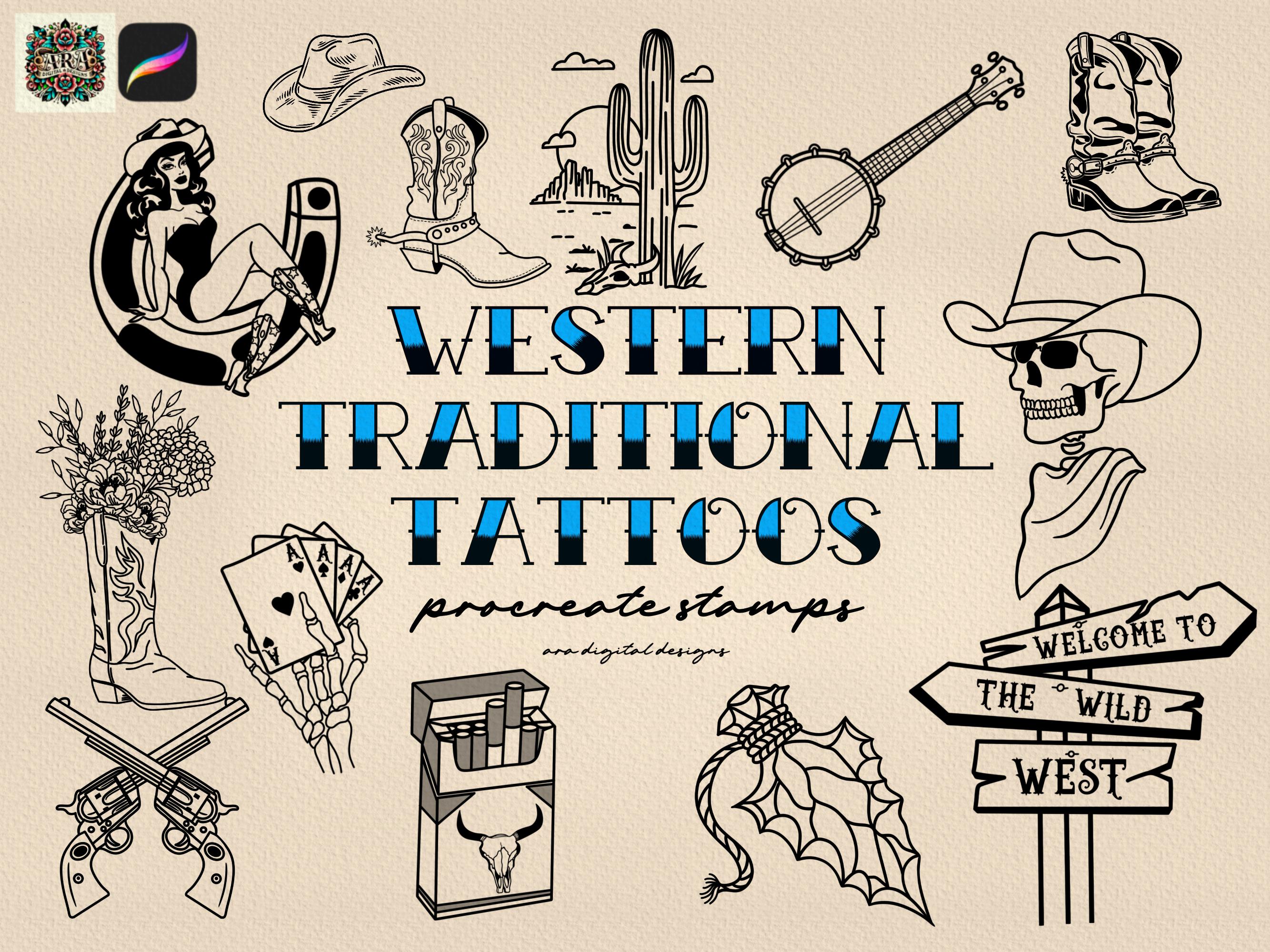 Western Scrollwork Tattoo