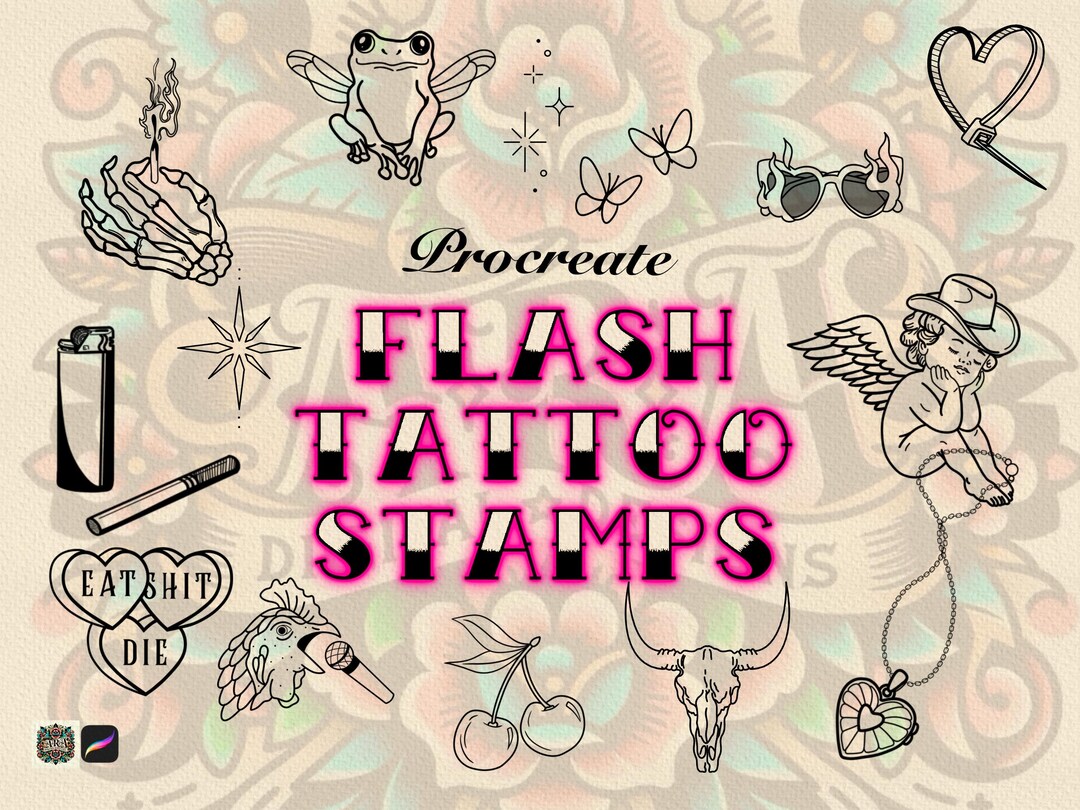 21 Flash Tattoos Stamps Procreate Tattoo Stamps Procreate Tattoo ...