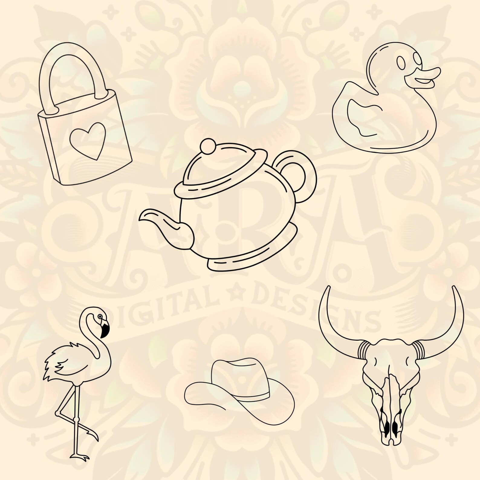30 Fineline Tattoos Stamps Procreate Tattoo Stamps Procreate Tattoo ...