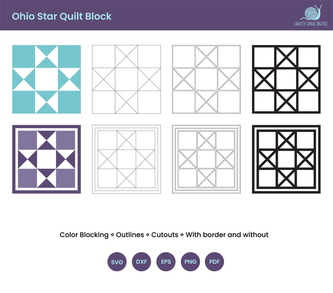 Quilt SVG Laser Cut Files Ohio Star Barn Quilt Quilt Block - Etsy