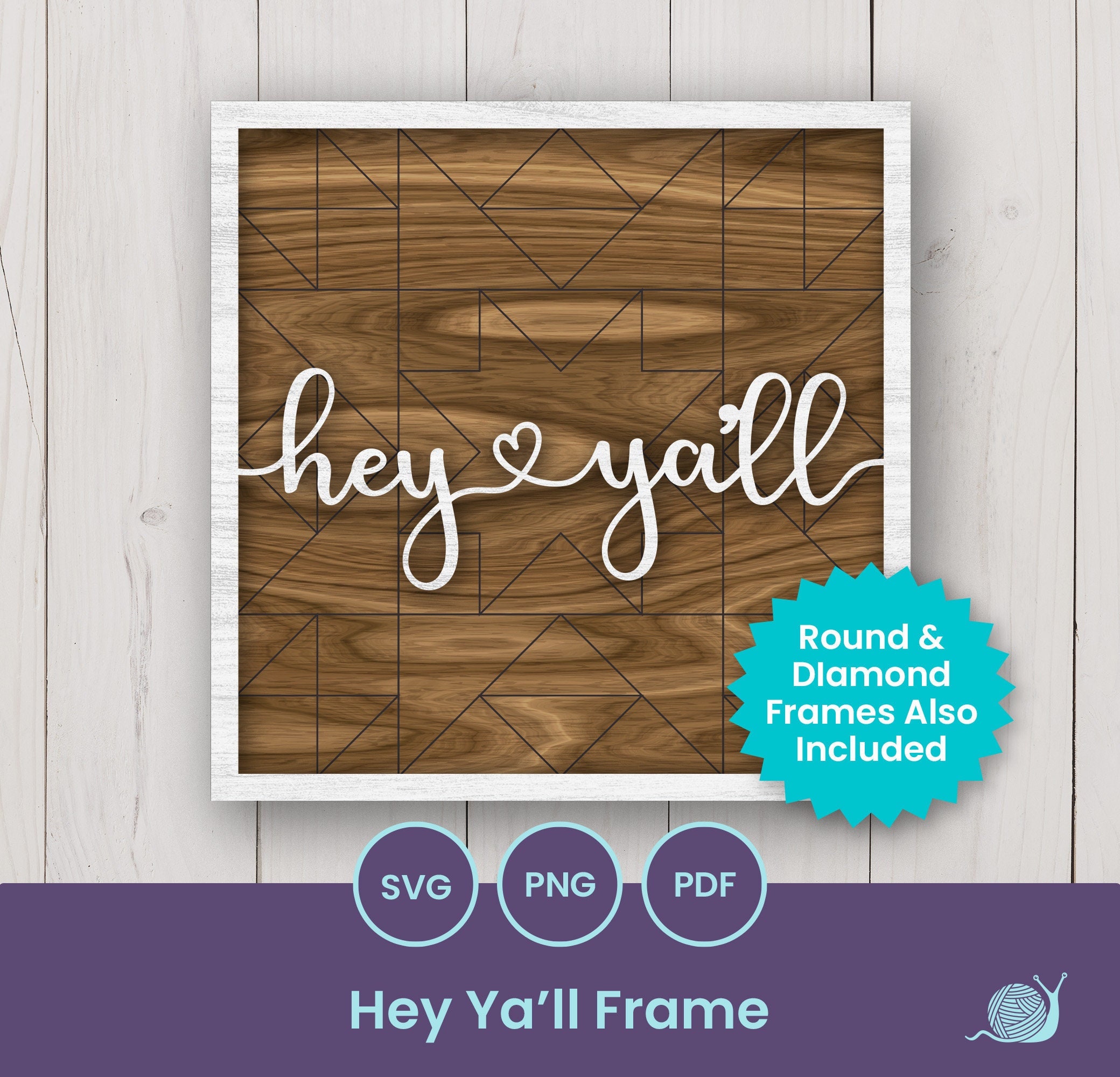 Hey Ya'll Sign Frame SVG Laser Cut Files Barn Quilt - Etsy