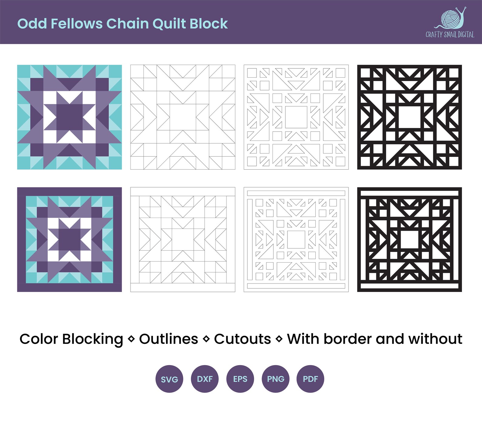 Quilt SVG Laser Cut Files, Odd Fellows Chain Quilt Block, Barn Quilt ...