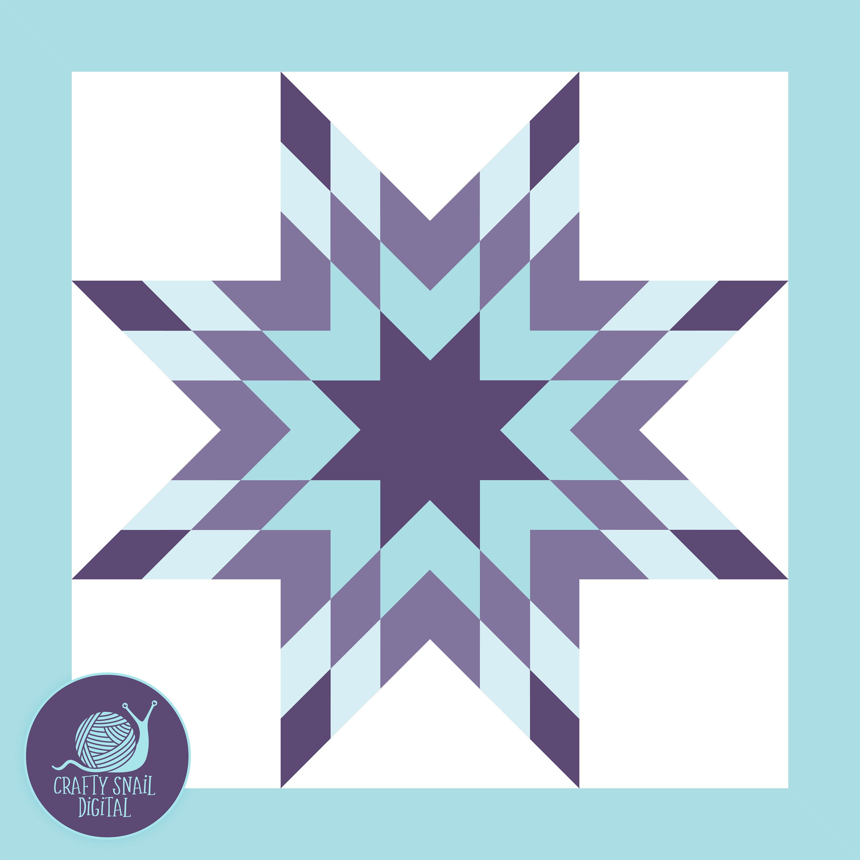 Quilt SVG Laser Cut Files, Lone Star Quilt Block, Barn Quilt SVG ...