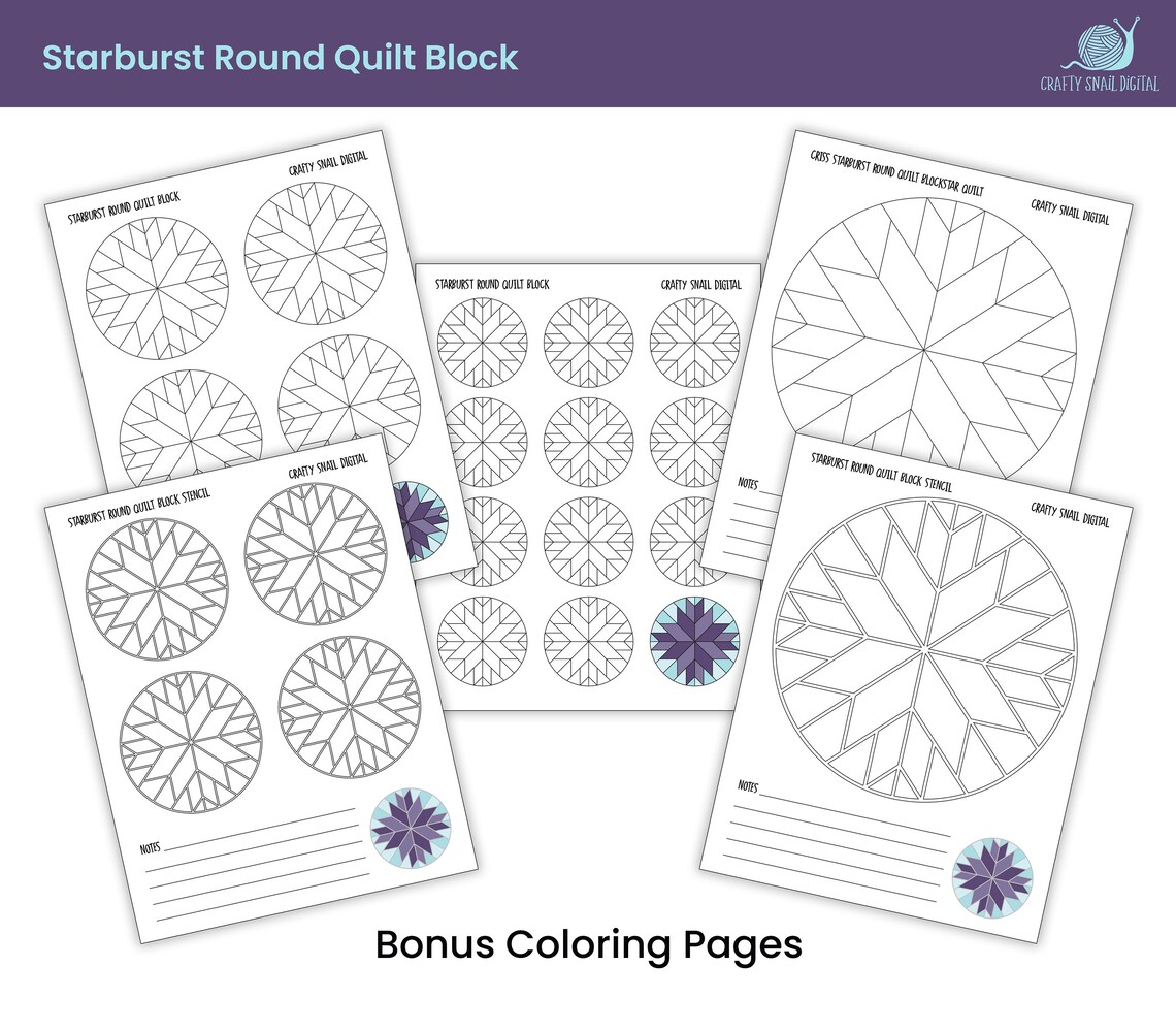 Quilt SVG Laser Cut Files Starburst Round Quilt Block Barn - Etsy