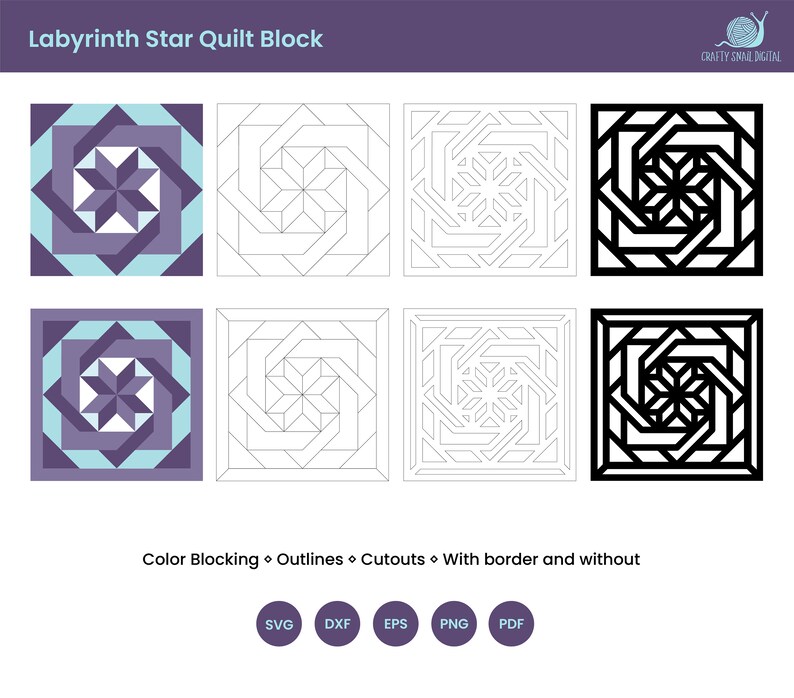 Quilt SVG Laser Cut Files Labyrinth Star Quilt Block Barn - Etsy Canada