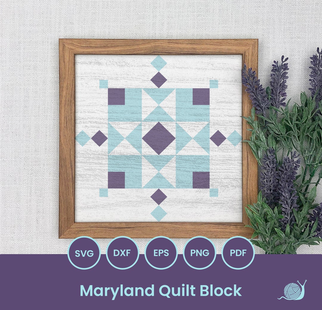 Quilt SVG Laser Cut Files, Maryland Quilt Block, Barn Quilt SVG ...