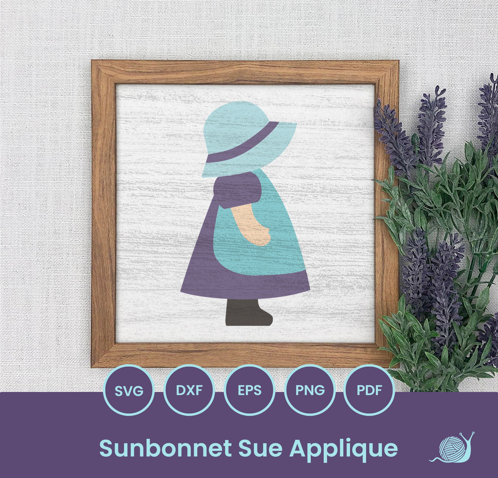 Quilt Applique SVG Laser Cut Files, Sunbonnet Sue Quilt Applique SVG ...