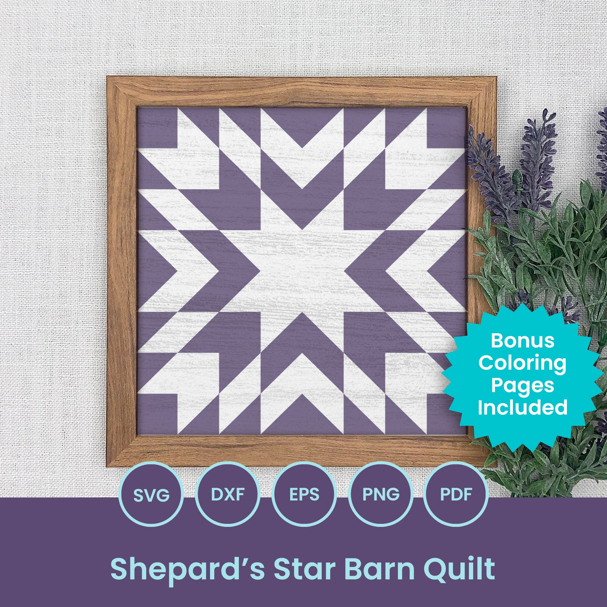 Quilt SVG Laser Cut Files, Shepard's Star Barn Quilt, Quilt Block SVG ...