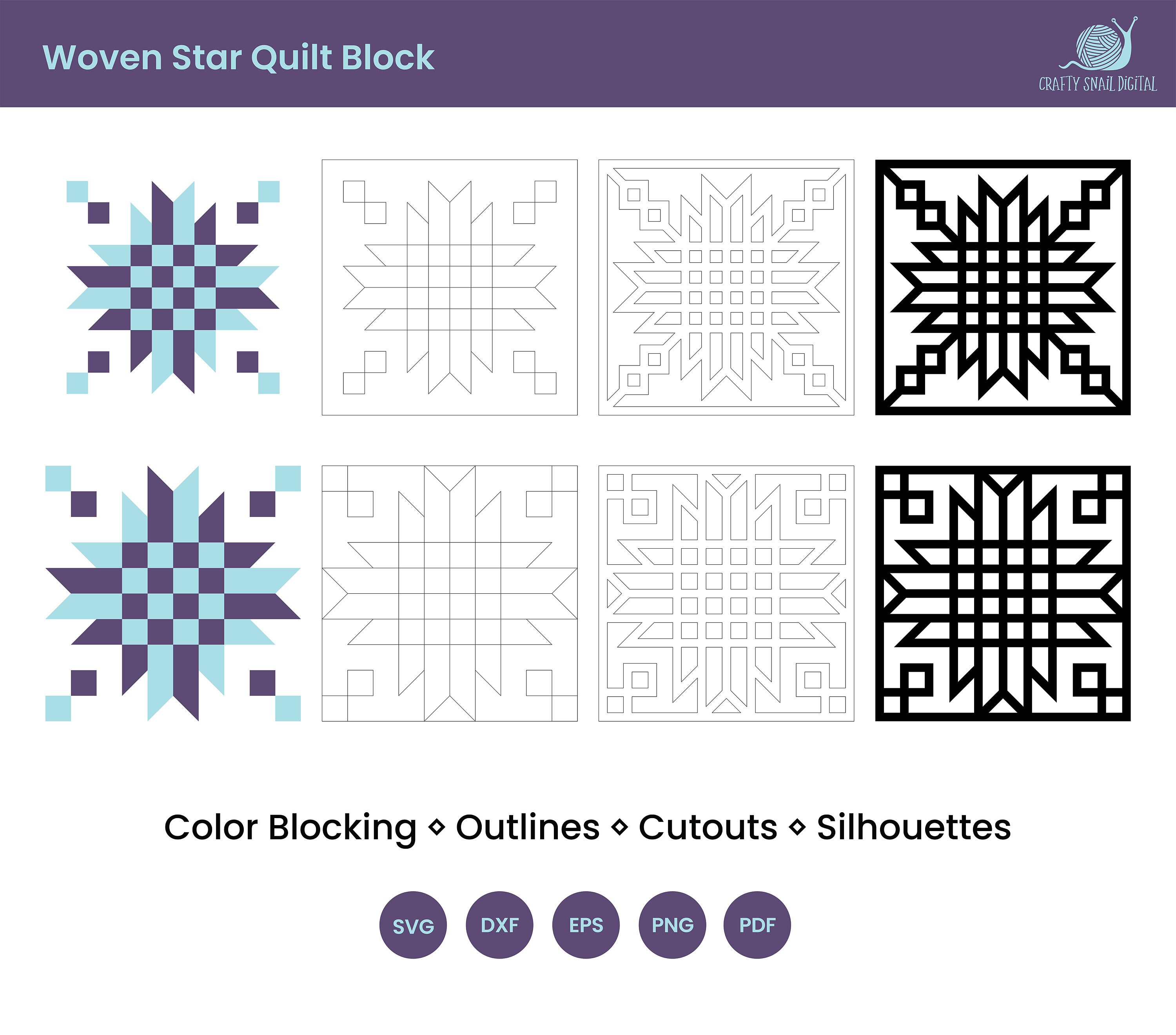Quilt SVG Laser Cut Files, Woven Star Quilt Block, Barn Quilt SVG ...
