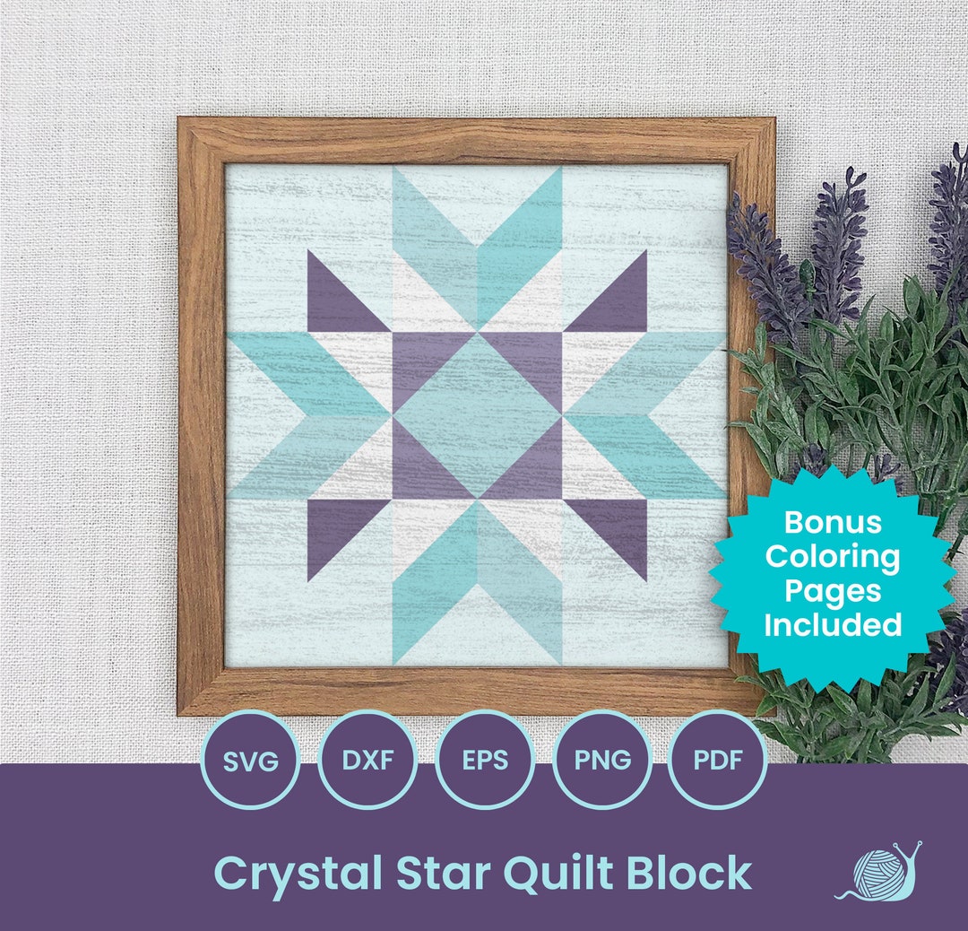 Quilt SVG Laser Cut Files, Crystal Star Quilt Block, Barn Quilt SVG ...