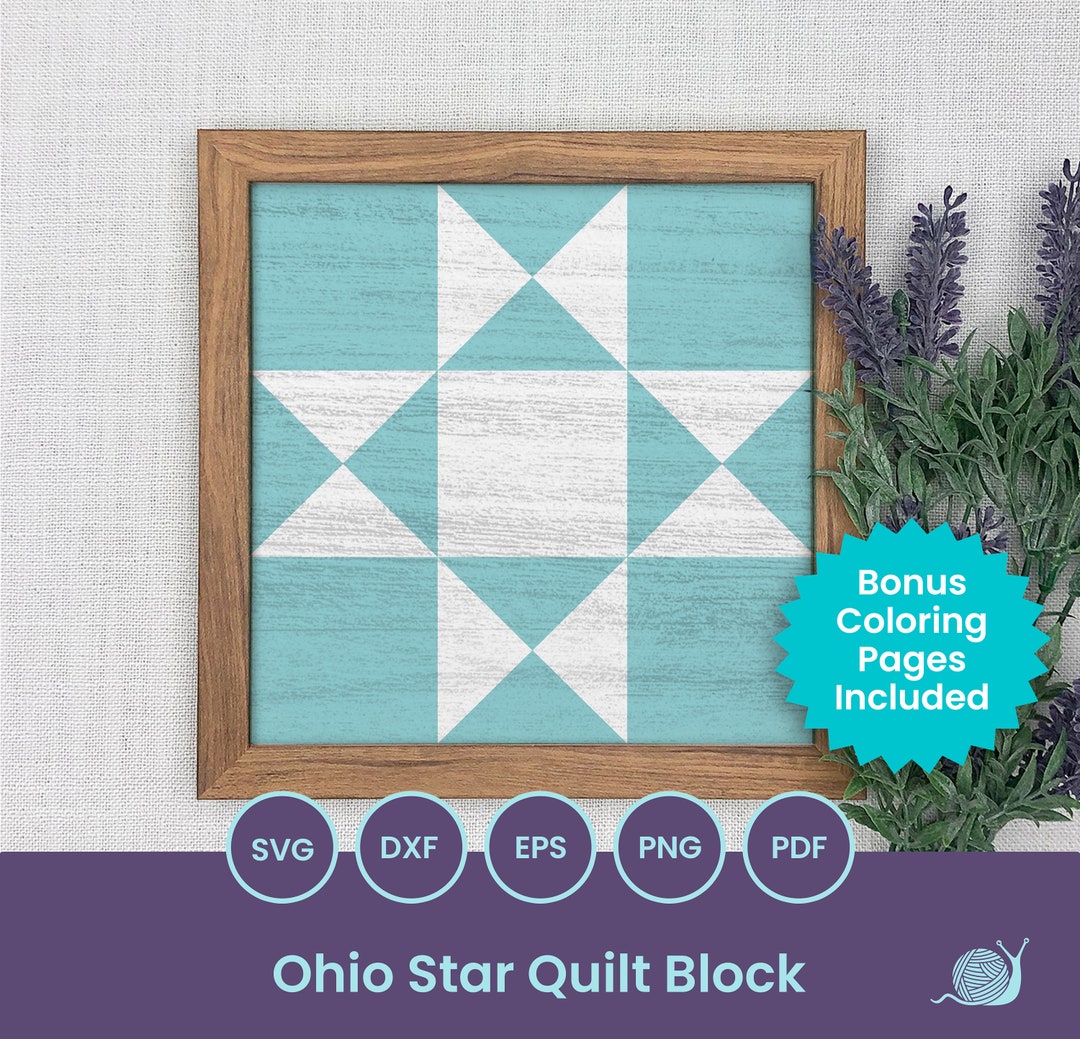 Quilt SVG Laser Cut Files, Ohio Star Barn Quilt, Quilt Block SVG ...