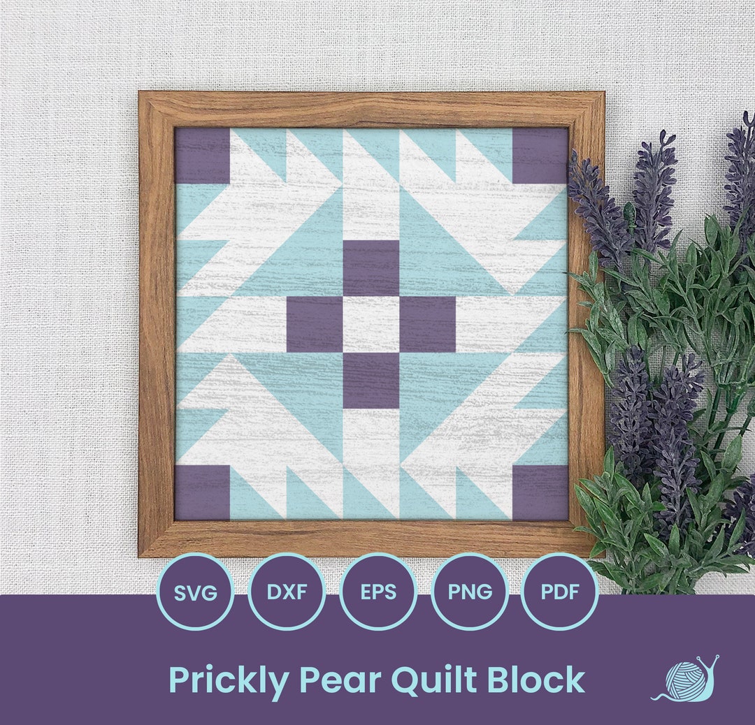 Quilt SVG Laser Cut Files, Prickly Pear Quilt Block, Barn Quilt SVG ...