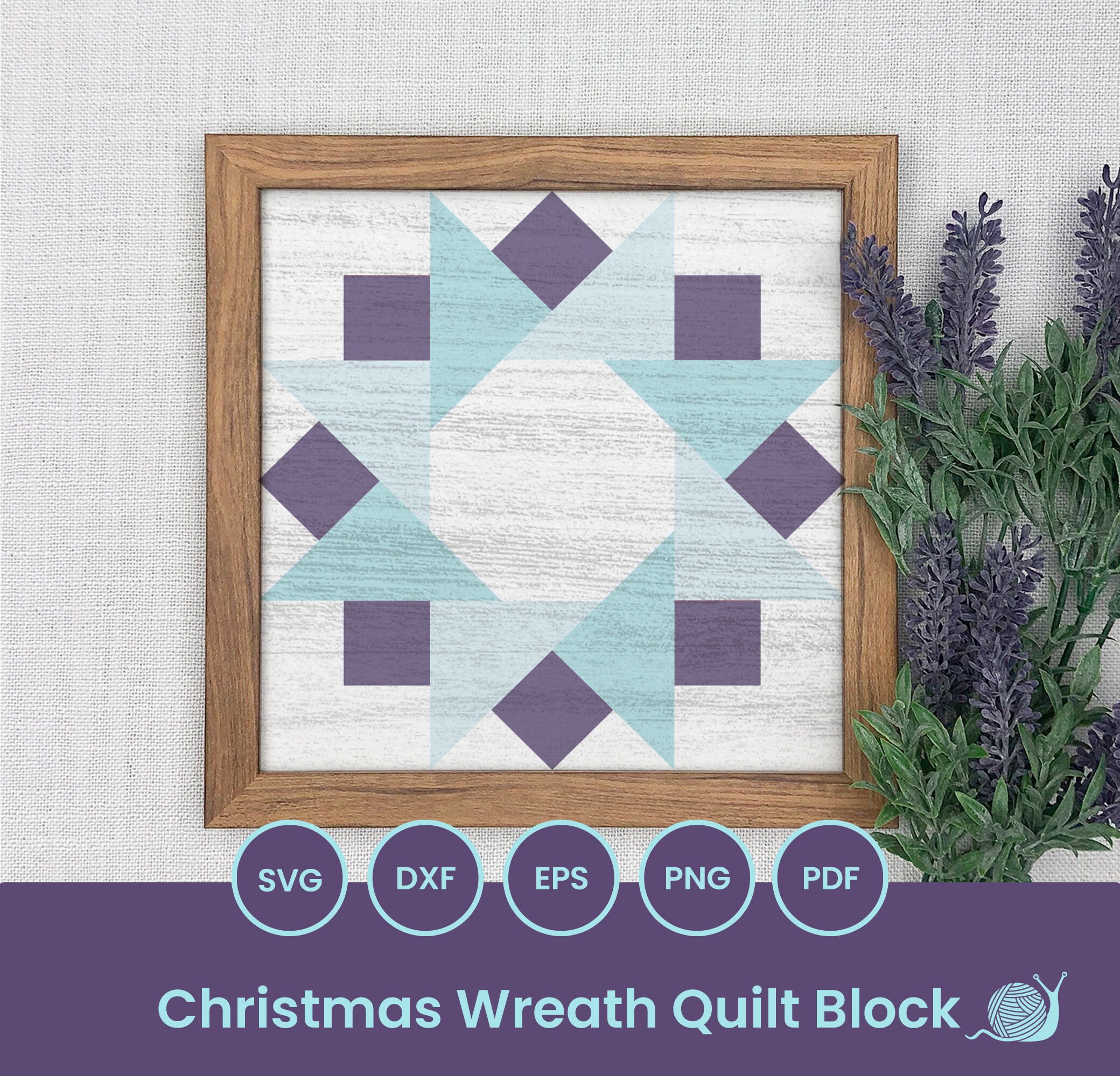 Quilt SVG Laser Cut Files, Christmas Wreath Quilt, Barn Quilt SVG ...