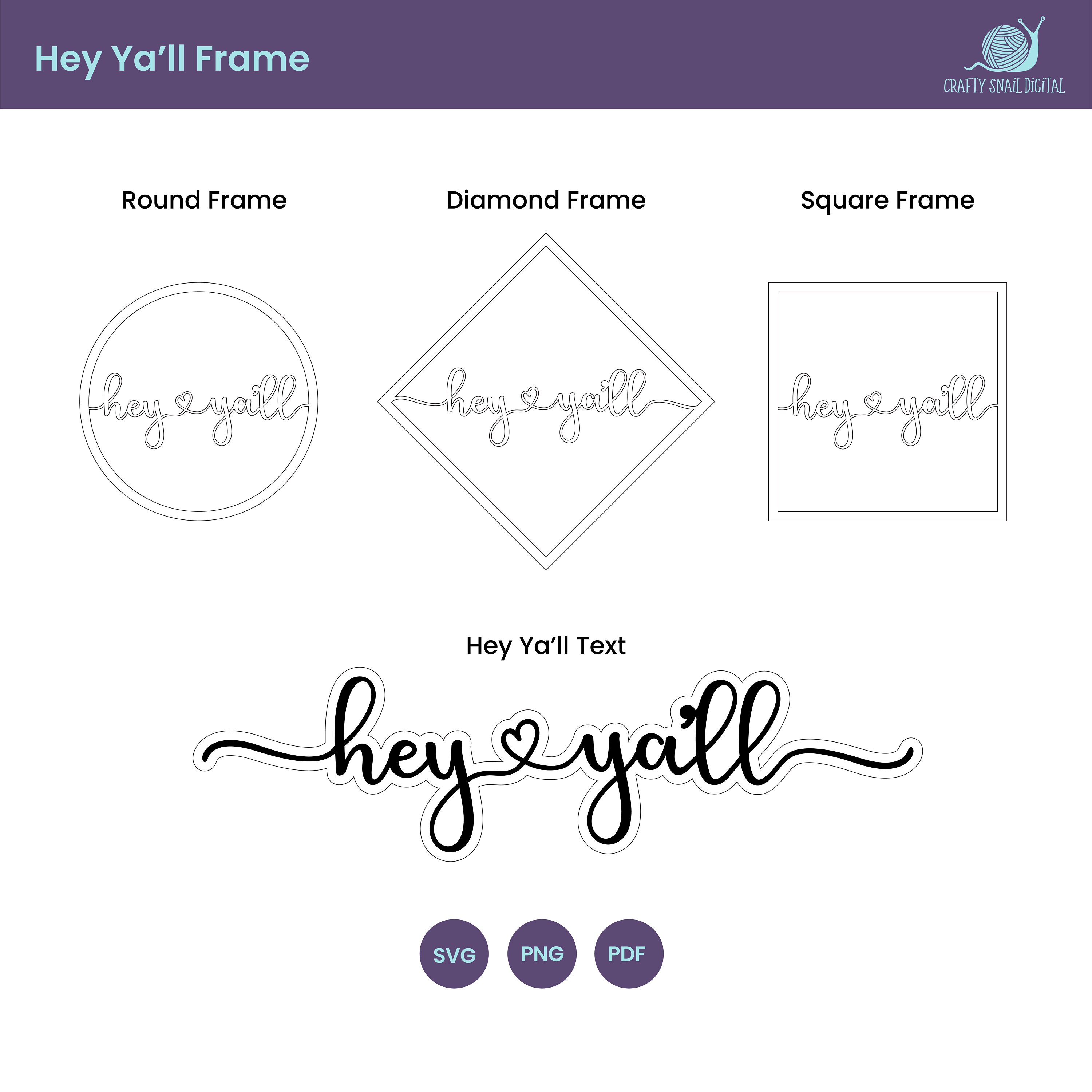 Hey Ya'll Sign Frame SVG Laser Cut Files Barn Quilt - Etsy