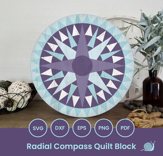 Quilt SVG Laser Cut Files Radial Compass Quilt Block Barn - Etsy