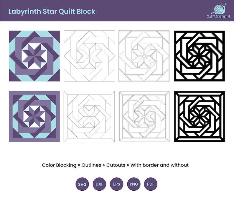 Labyrinth Star Quilt Block SVG, Laser Cut Files (digital Download) - Etsy