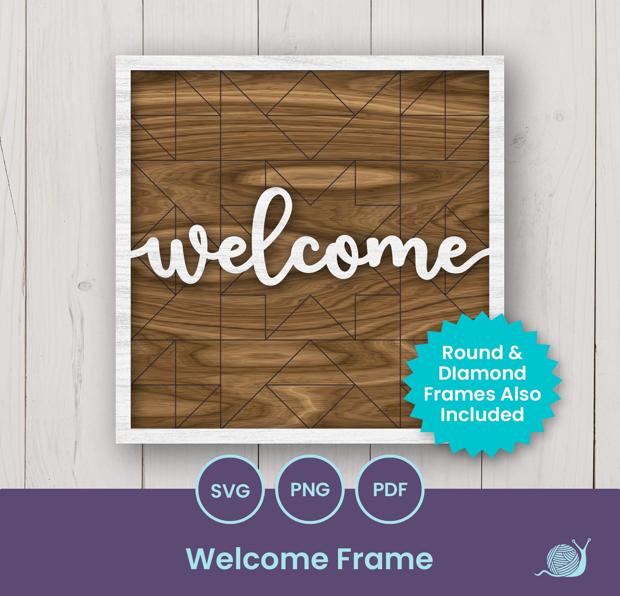 Welcome Sign Frame SVG Laser Cut Files Barn Quilt Frame - Etsy Israel