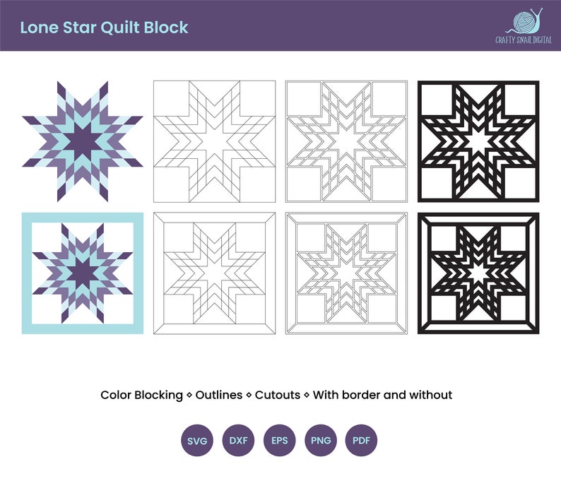Quilt SVG Laser Cut Files, Lone Star Quilt Block, Barn Quilt SVG ...