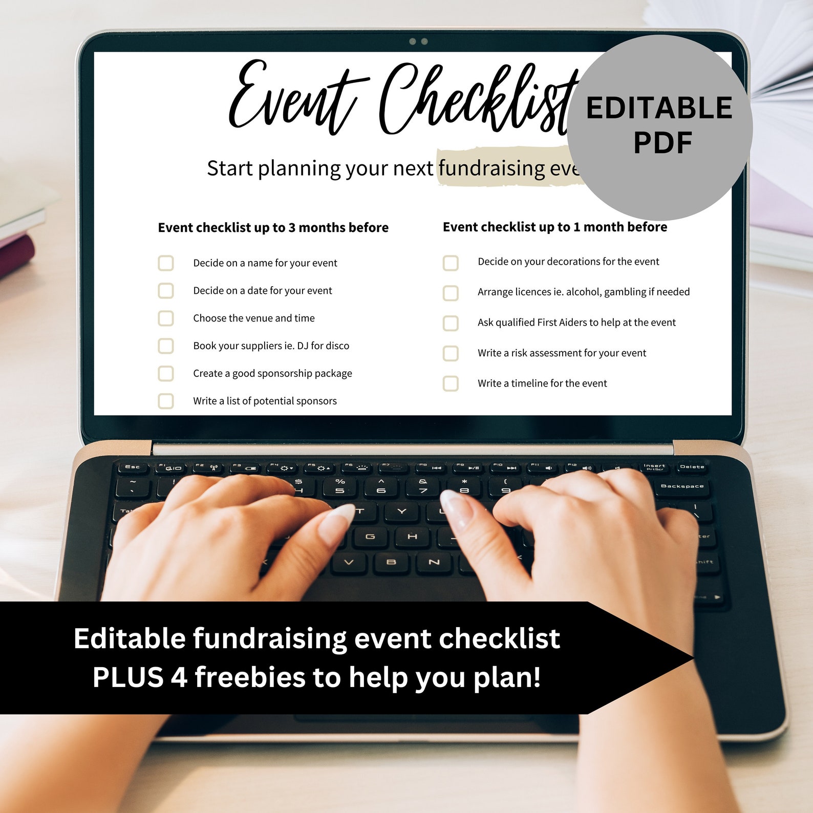 PTA Fundraising Event Checklist / Editable Template / Editable PDF Plus ...