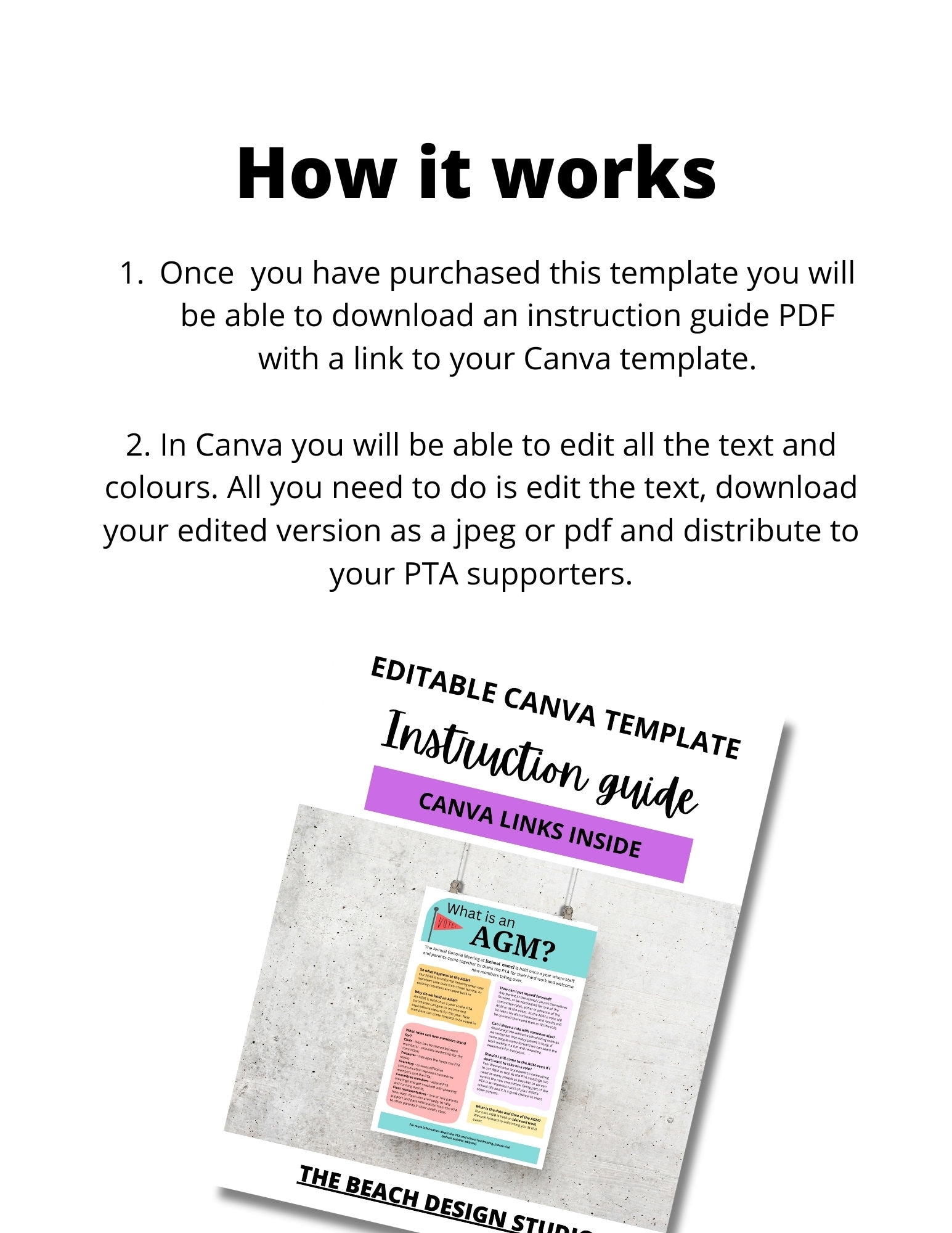 PTA Marketing Poster / What is an AGM / Fully Editable Template for A4 or US Letter Poster ...