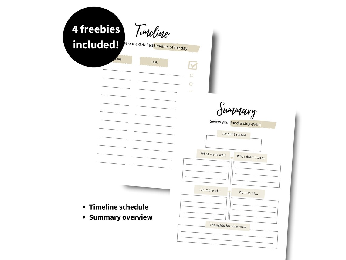 PTA Fundraising Event Checklist / Editable Template / Editable PDF Plus ...
